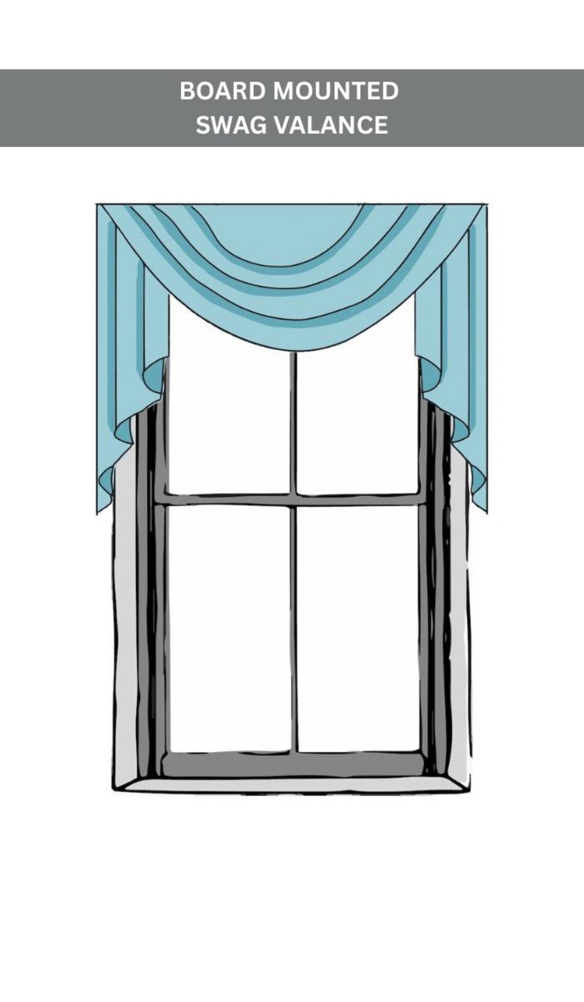 Custom Size Board Mounted Swag Window Valance With Any Fabric. for ...