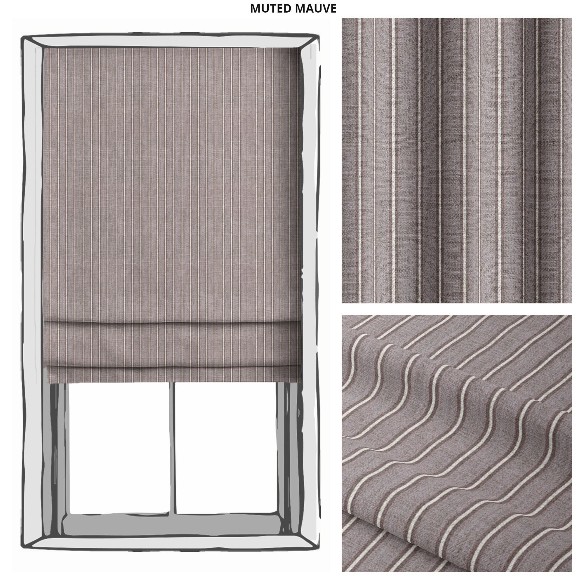 Ticking Stripe Roman Shades. Custom Window Blinds for Living, Bedroom ...