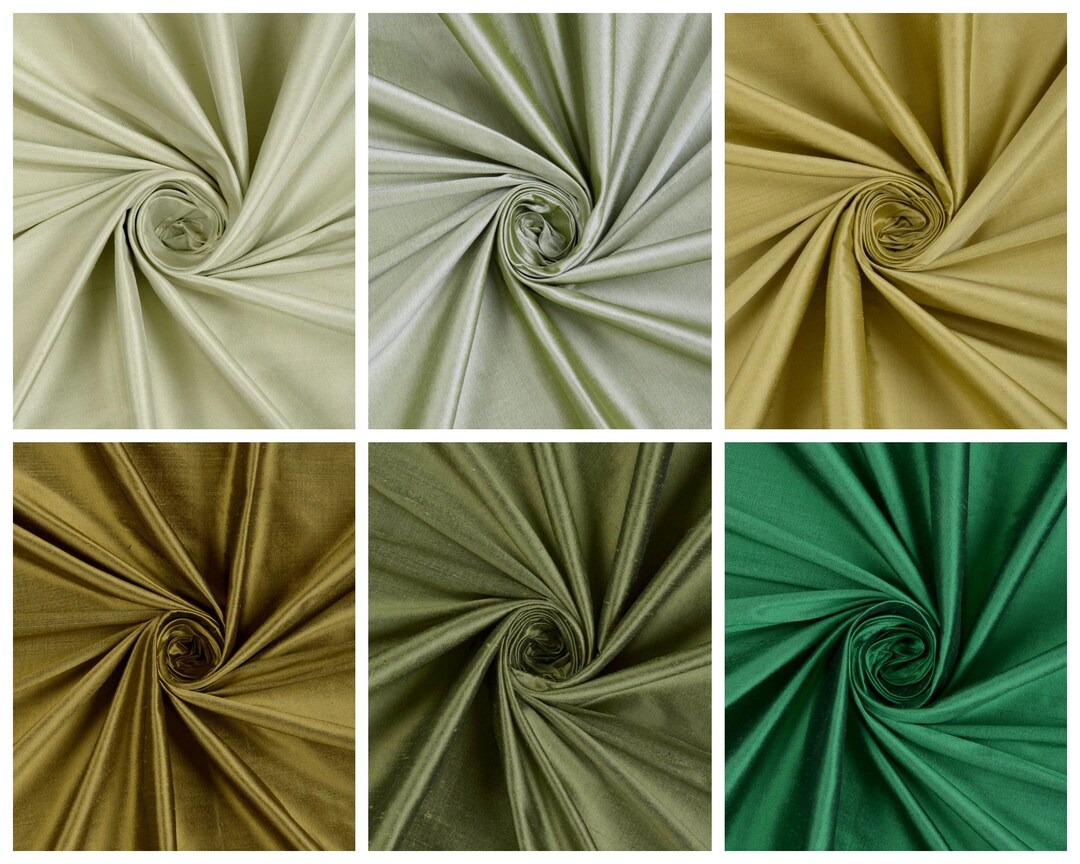 Shantung Silk Roman Shades. 6 Green Colors, 3 Fold Styles. Blackout ...