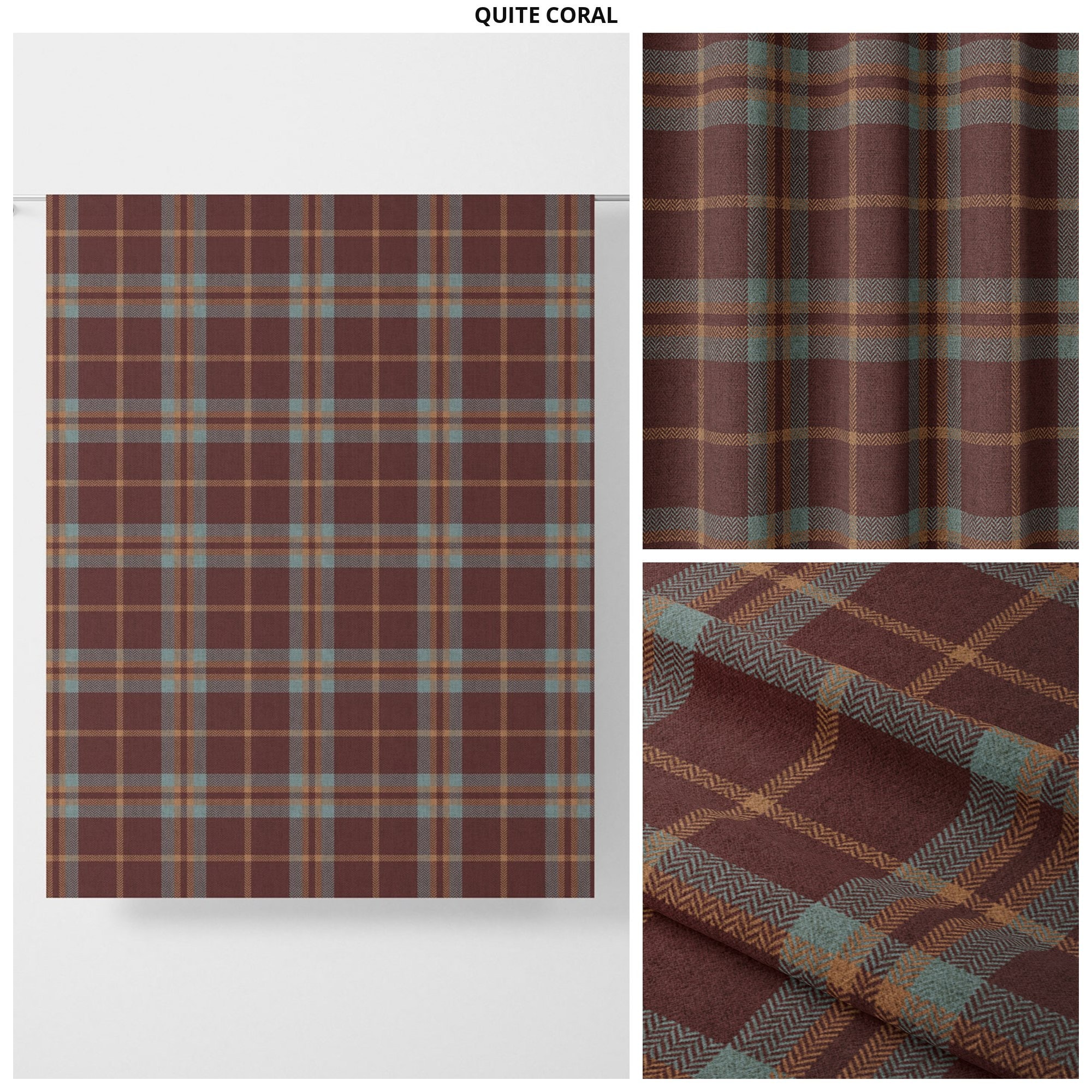 Checked Fabric by the Yard. 6 Colors. Multipurpose Plaid Fabric for ...