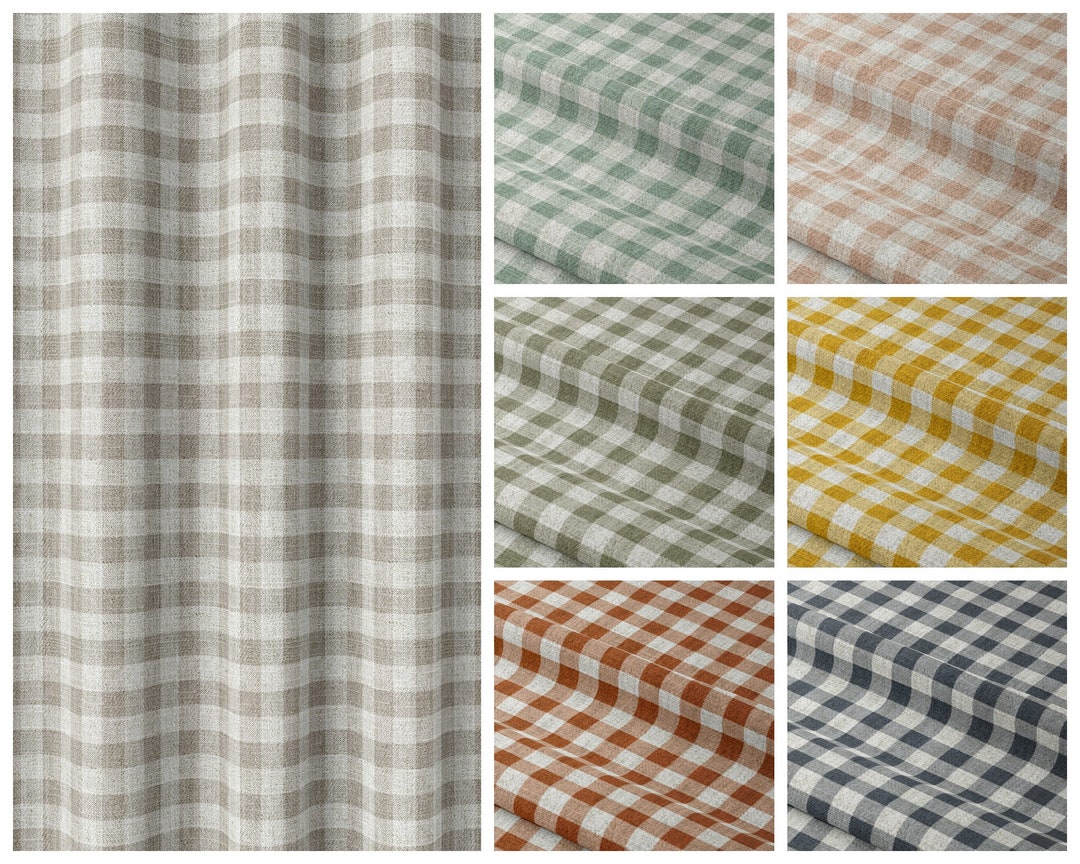 Checkered Fabric by the Yard. 8 Colors. Multipurpose Usage for Home ...