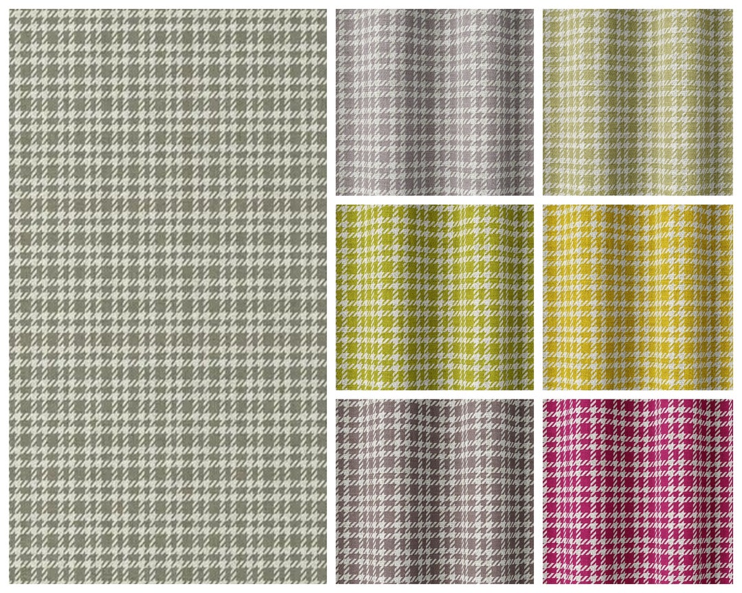 7 Colors. Houndstooth/ Checkered Curtains. Custom Pinch Pleat Window ...