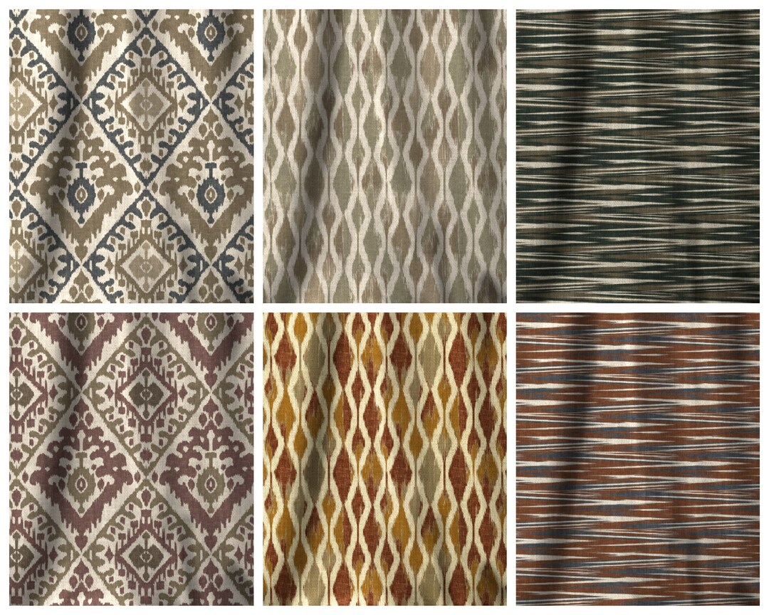 Ikat Print Fabric by the Yard. 3 Patterns, 8 Colors. Multipurpose Use ...