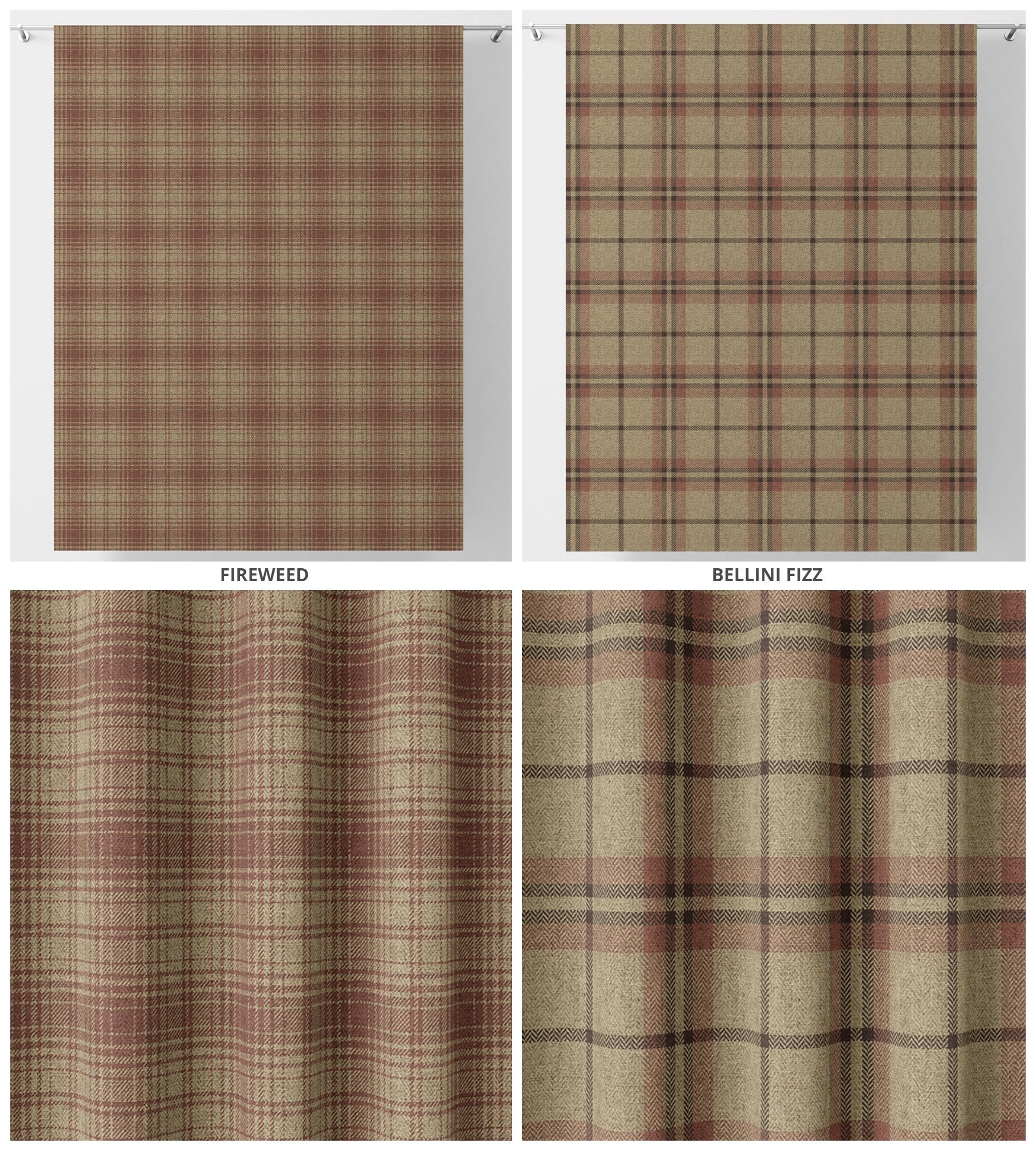 Checkered Plaid Curtains 11 Options. Custom Window Drapes for - Etsy