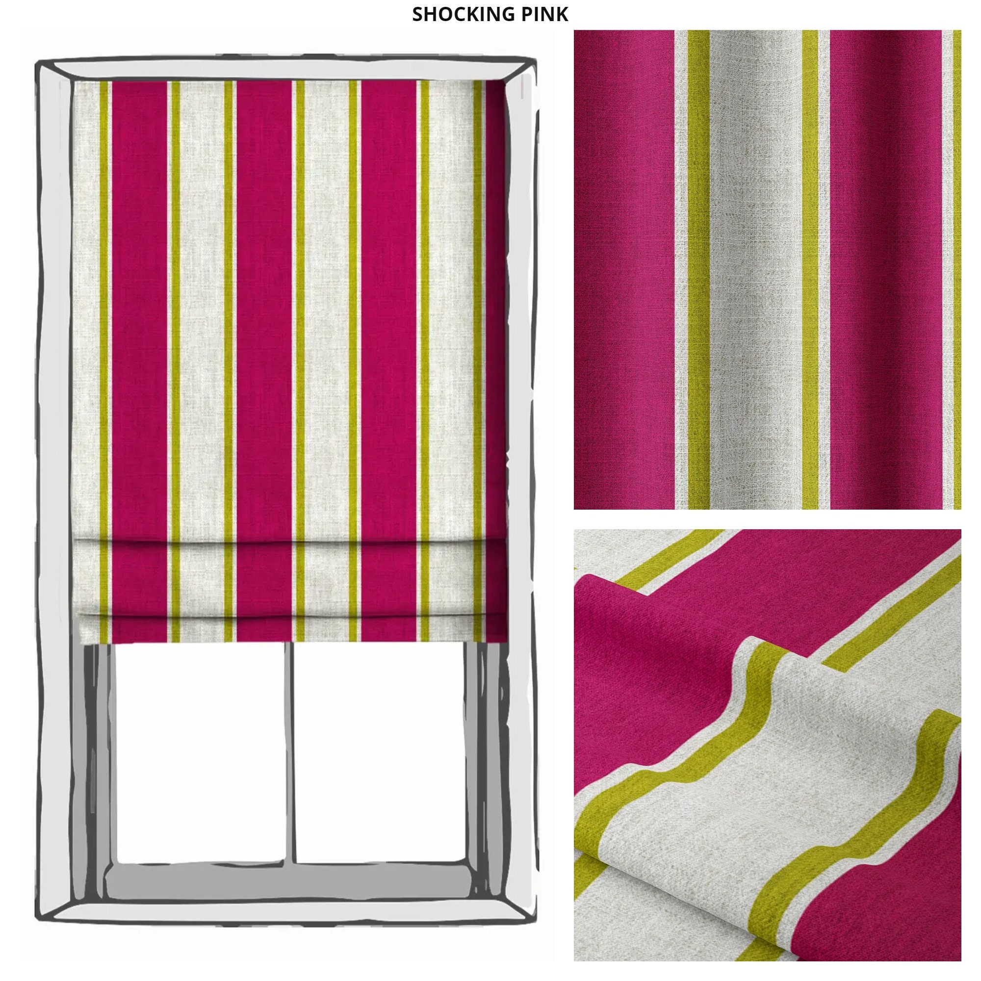 5 Colors. Striped Roman Shades. Custom Length/ Width/ Size - Etsy