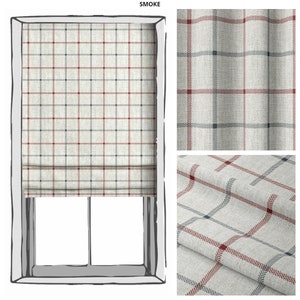 5 Colors. Checkered Plaid Roman Shades. Custom Sizes Window Blinds for ...