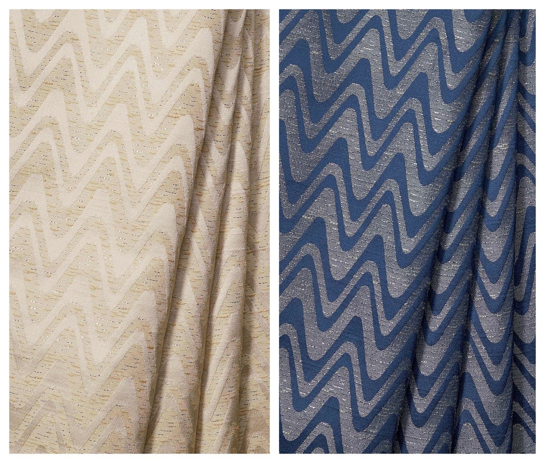 Wave Patterned Fabric by the Yard. Single Color. Multipurpose Usage for ...