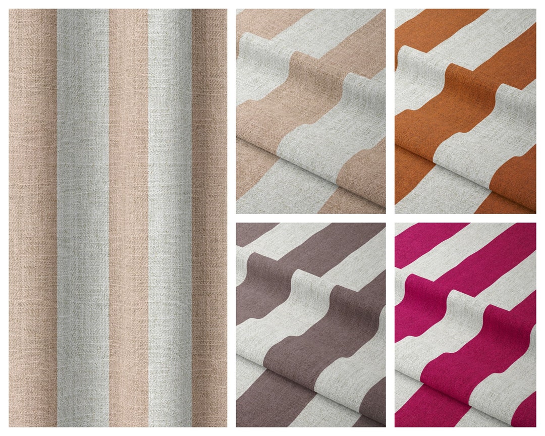Striped Fabric by the Yard. 4 Colors. Multipurpose Fabric for Decor ...