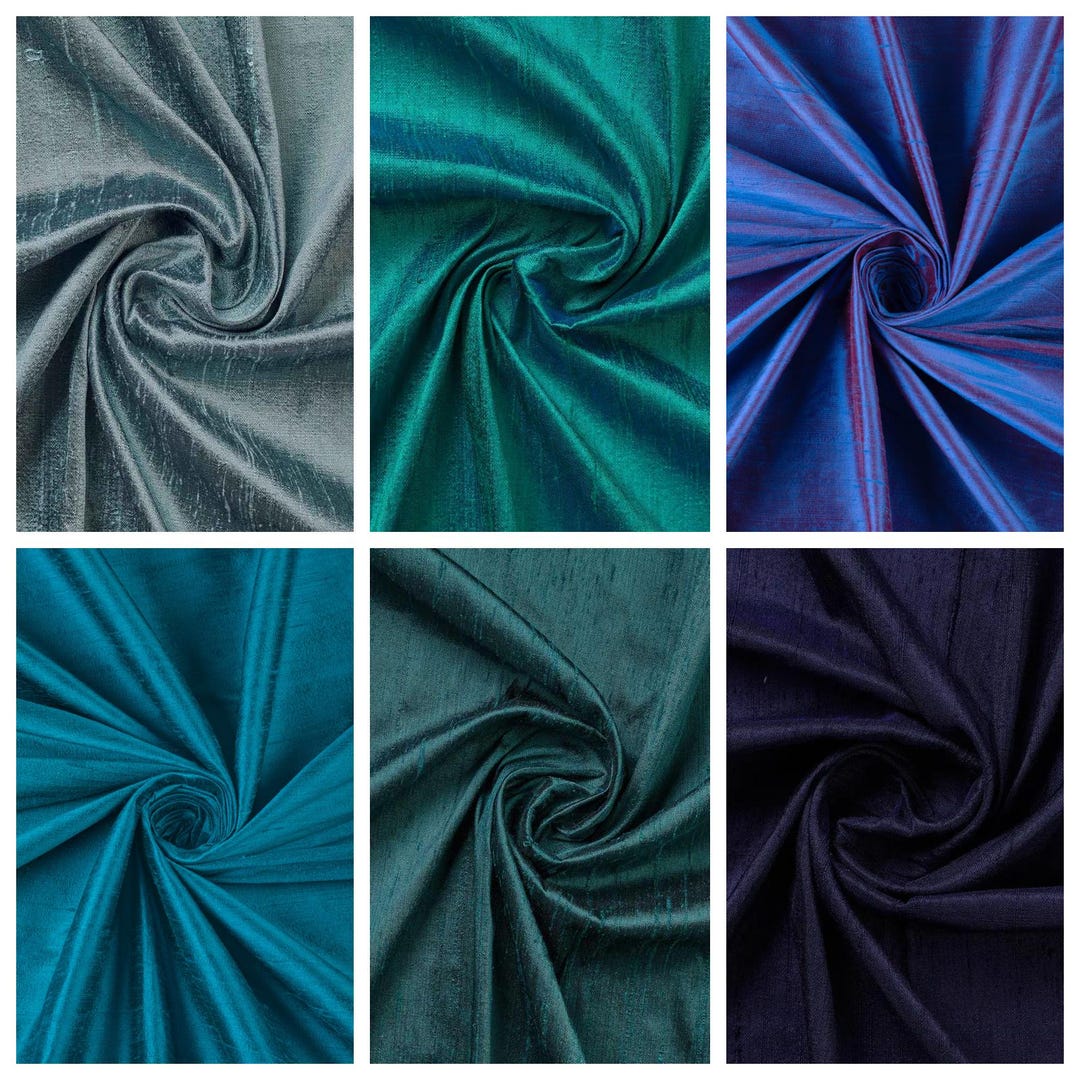 6 Blue Colors. Dupioni Silk Roman Shades. Custom Width/ Length Window ...