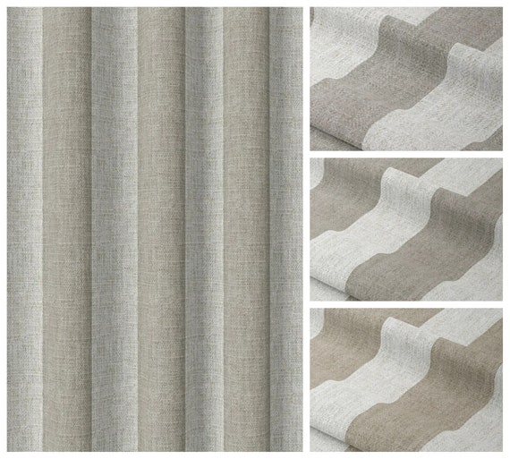 4 Gray Tone Pinch Pleat Striped Curtains. Blackout Lining Option. Custom Length Width Window Drapes for Bedroom Living Kitchen Office Etsy