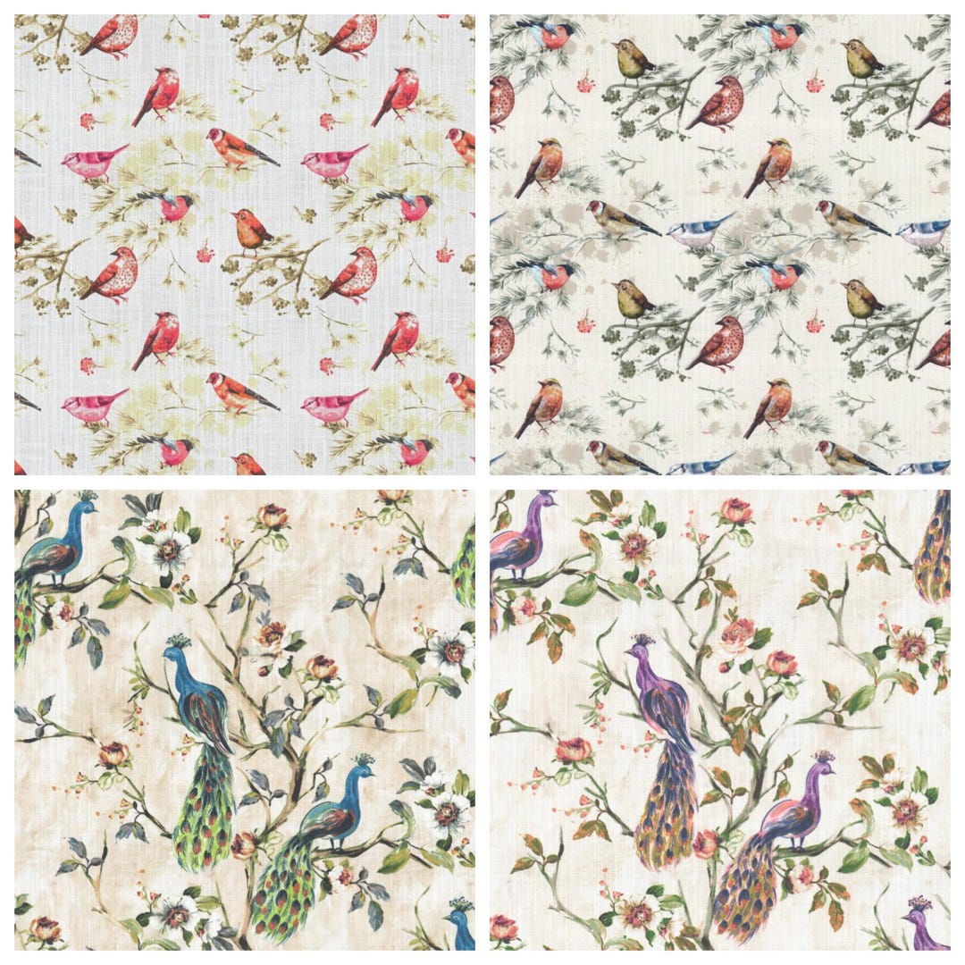 Nature/ Birds/ Peacocks Print Roman Shades. 5 Options. Custom Window ...