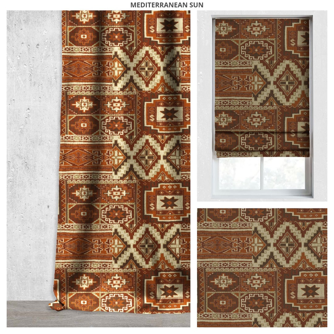 Kilim Print Fabric by the Yard. 6 Options. Multipurpose Usage for ...