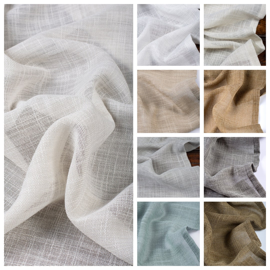 11 Colors. Textured Sheer Curtains. Custom Window Drapes for Living ...