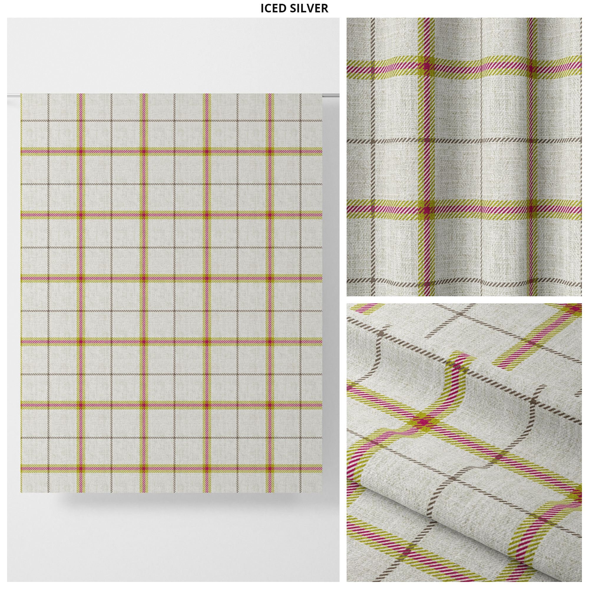 White Checkered Plaid Fabric by the Yard. 6 Colors. - Etsy