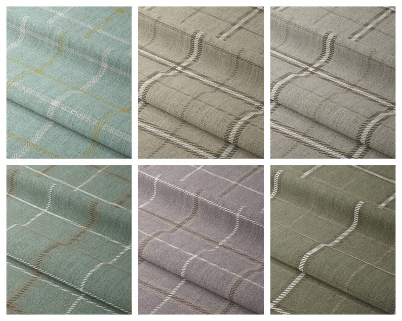 6 Colors. Pastel Checkered Plaid Curtains. Custom Size Window Drapes ...