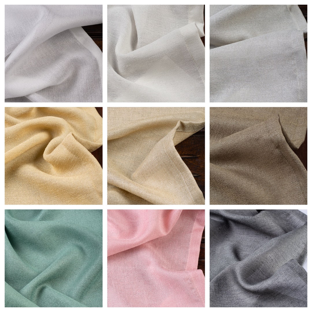 9 Colors. Textured Sheer Fabric by the Yards. Sheer Multipurpose Use ...