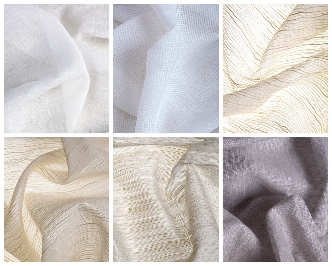 Sheer Fabric by the Yard. 7 Colors. Multipurpose Use for Home Decor ...