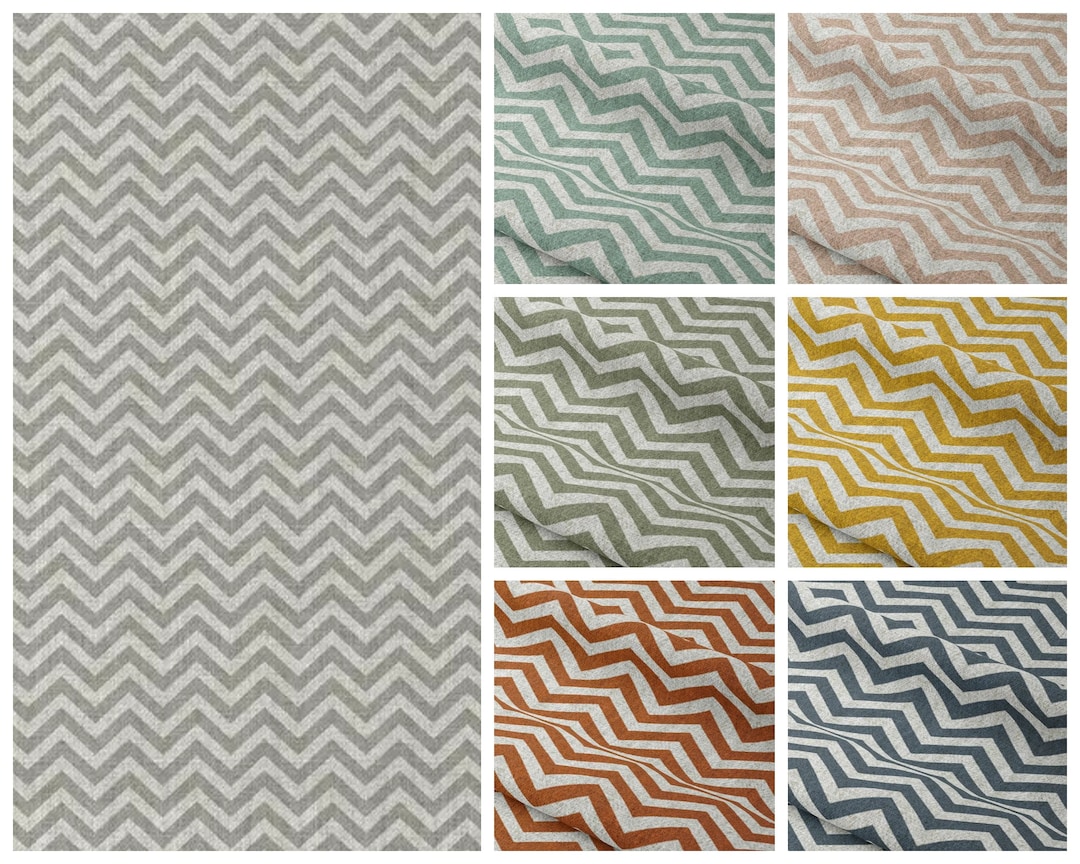 Modern Chevron Print Fabric by the Yard. 8 Colors. Multipurpose Fabric ...