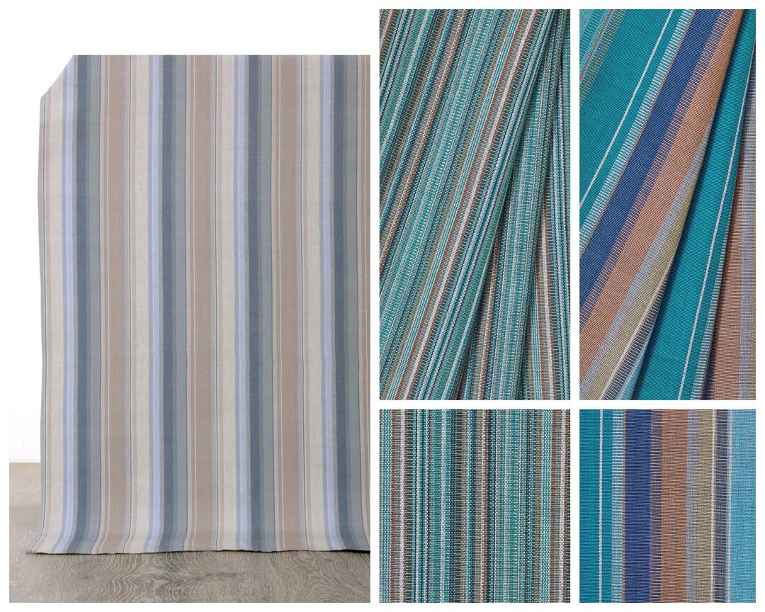 4 Options. Navy/ Blue Striped Roman Shades. Custom Cotton Window Blinds ...