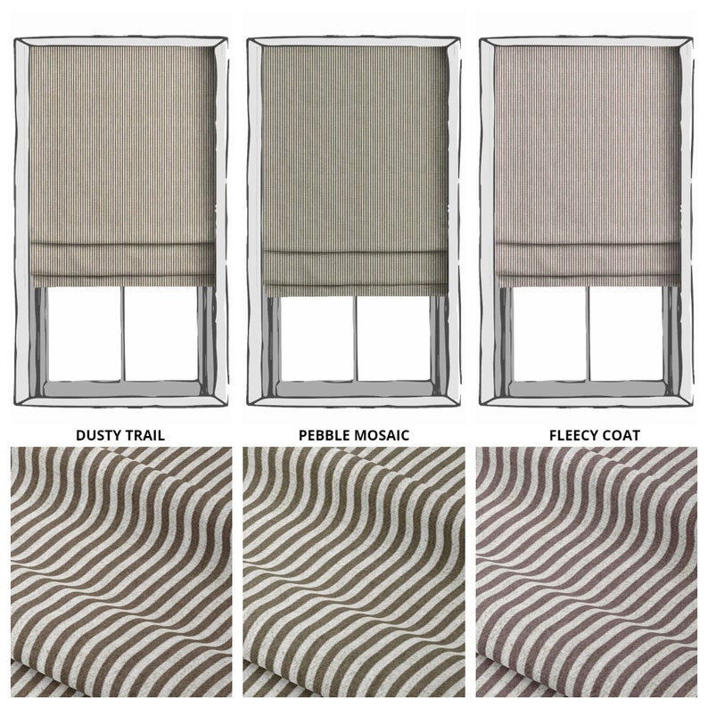 Narrow Stripe Roman Shades. 23 Colors. Custom Window Blinds for Living ...