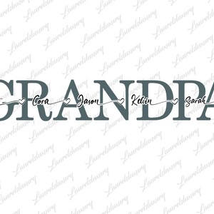 Grandpa Svg, Father Svg, Father's Day Svg, Split Name Frame Svg ...