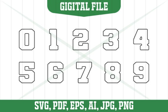 Sport Jersey Svg Sports Numbers Svg Digital Download - Etsy