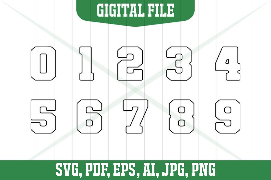 Sport Jersey Svg Sports Numbers Svg Digital Download - Etsy