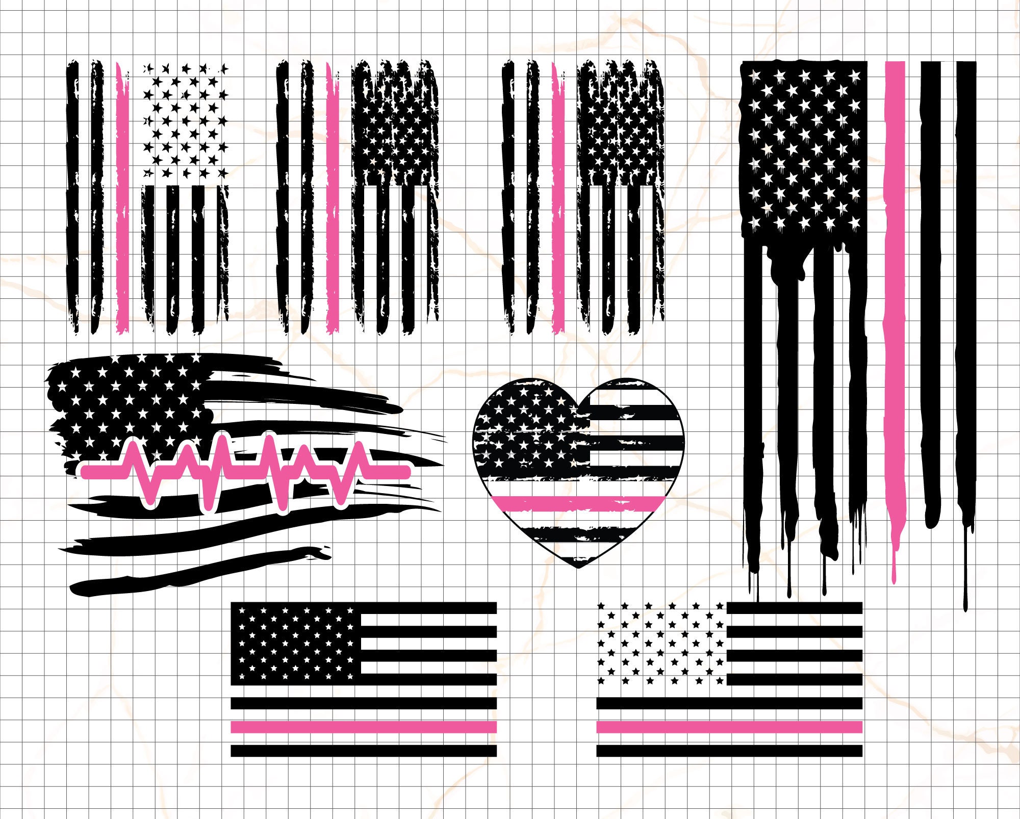 American Flag Svg Distressed Flag Svg Heart Flag Svg 4th of - Etsy