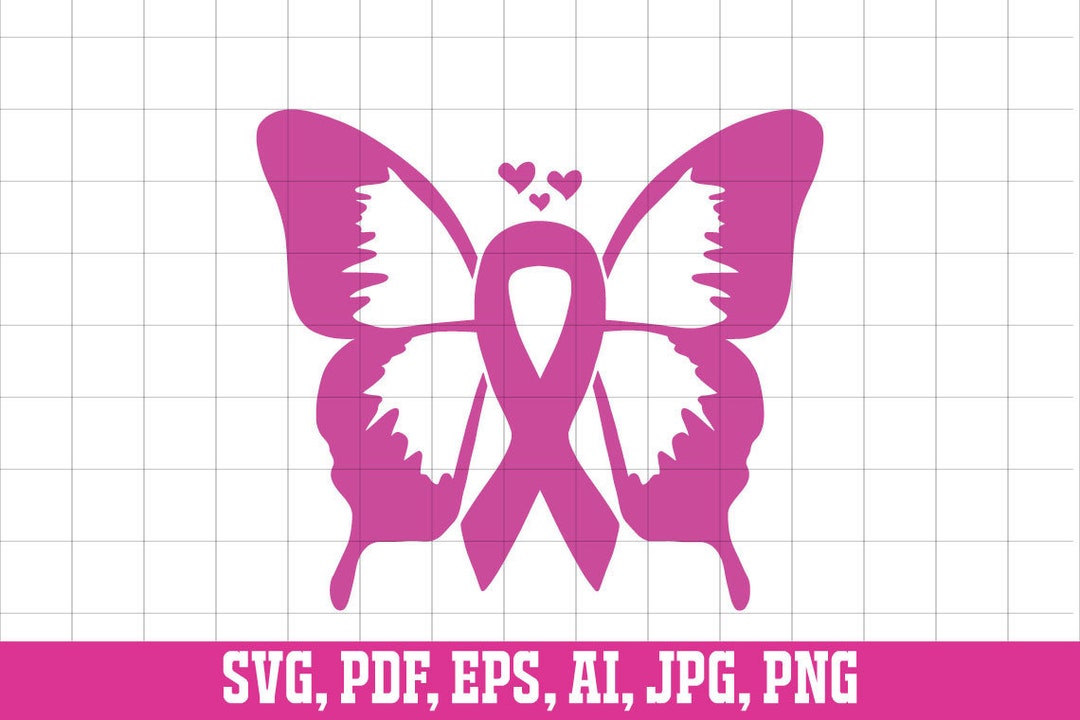 Butterfly Cancer Ribbon Svg, Awareness Butterfly Svg, Cancer Survivor ...