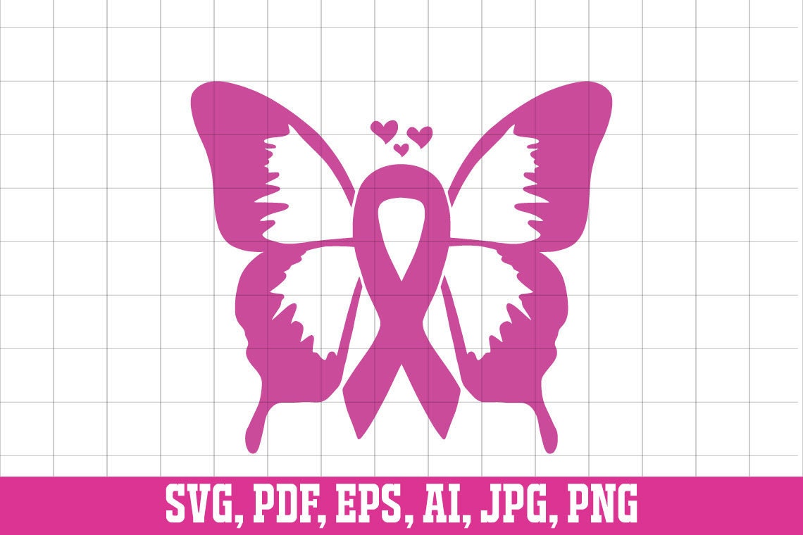 Butterfly Cancer Ribbon Svg, Awareness Butterfly Svg, Cancer Survivor ...