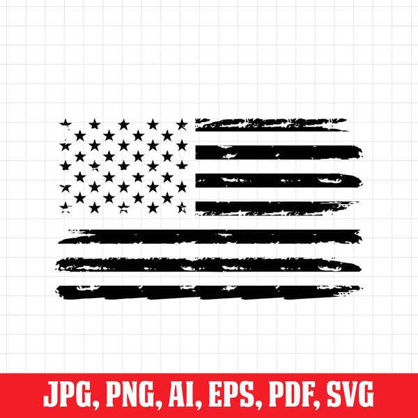 Distressed American Flag Svg - Etsy