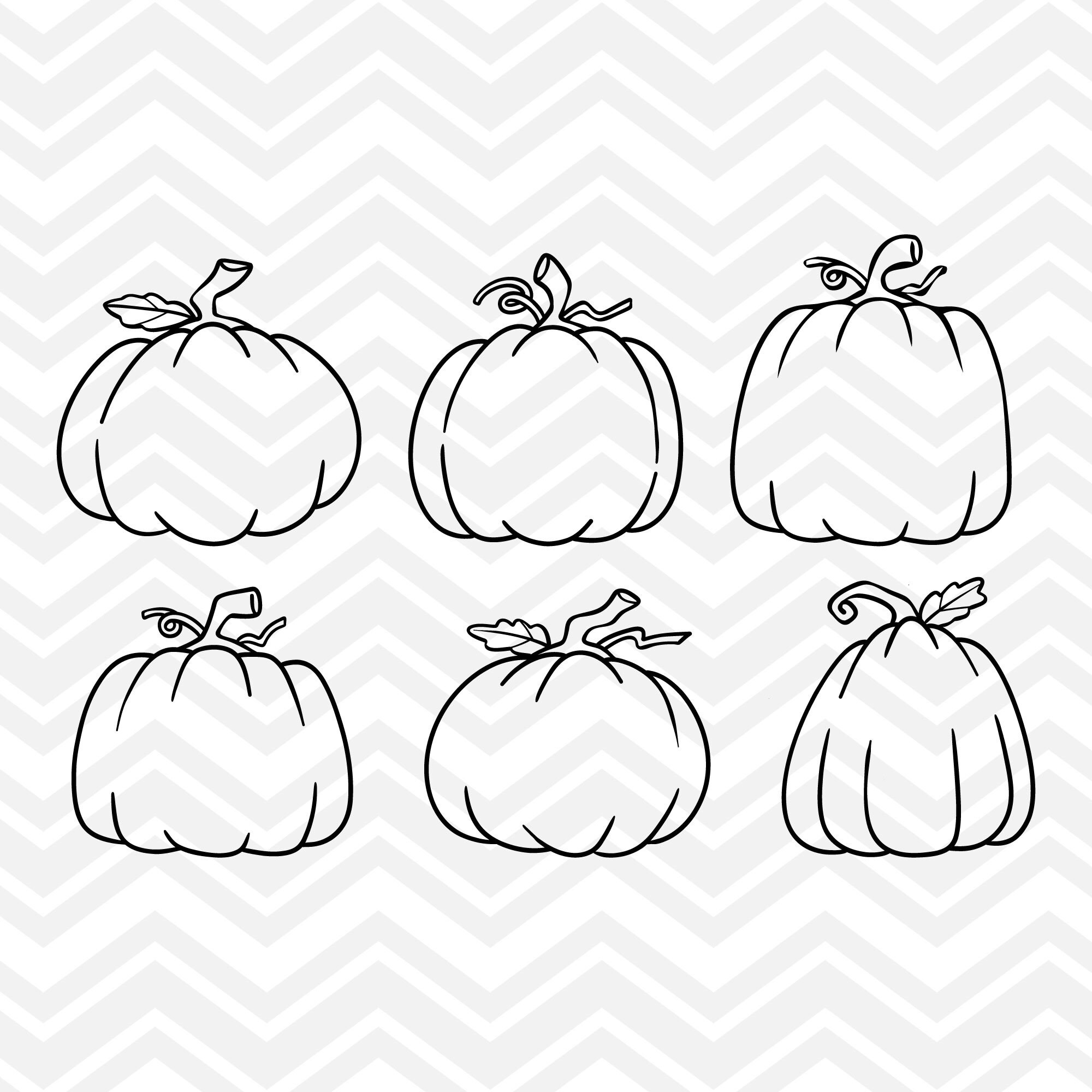Pumpkin Svg Bundle Outline Pumpkins Cut File Pumpkins - Etsy