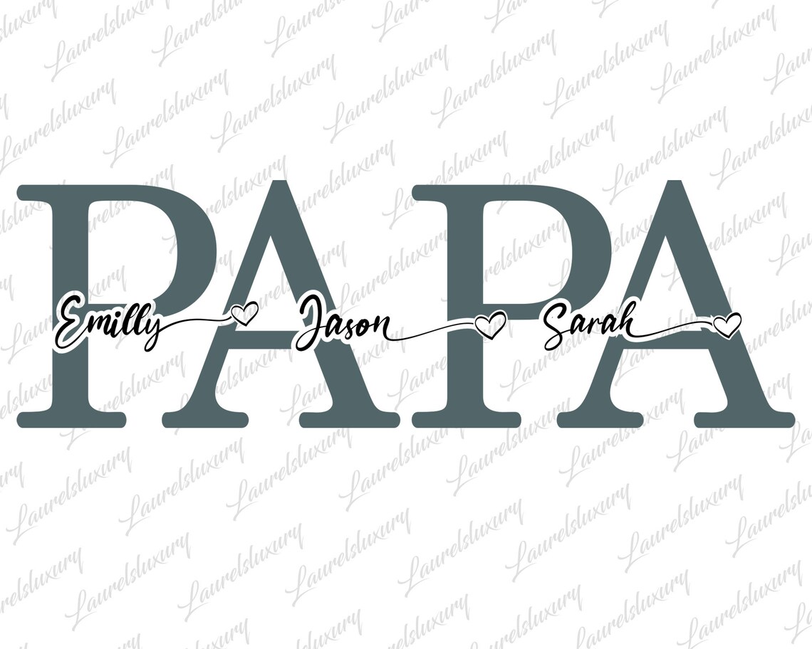 Papa Svg, Father's Day Svg, Split Name Frame Svg, Father Svg ...