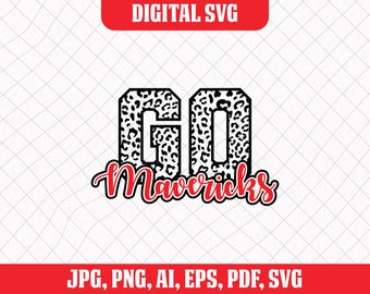 Go Mavericks Svg Mavericks Black Leopard Print Athletic SVG - Etsy