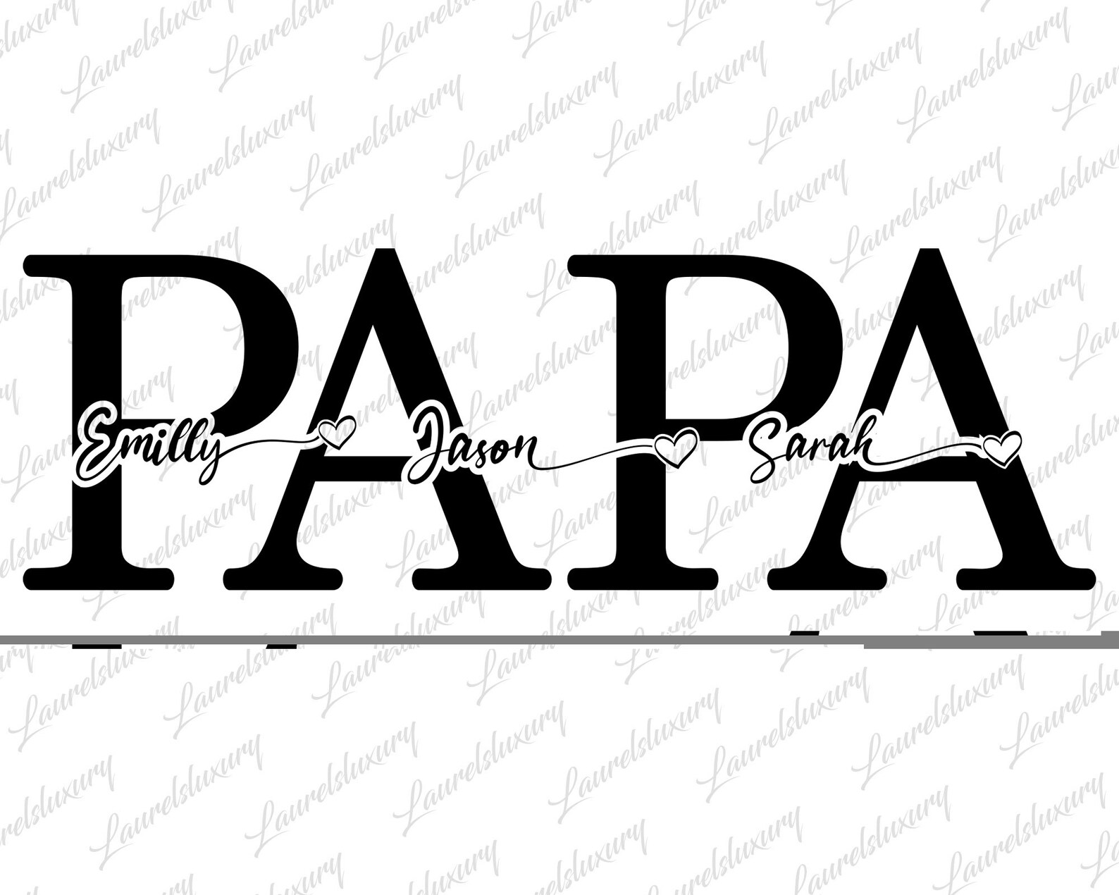 Papa Svg, Father's Day Svg, Split Name Frame Svg, Father Svg ...