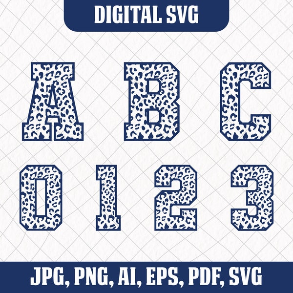 Cheetah Number Svg - Etsy