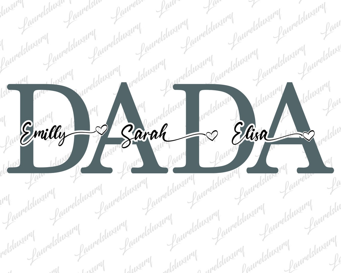 Dada Svg, Grandpa Svg, Father's Day Svg, Split Name Frame Svg, Granddad ...