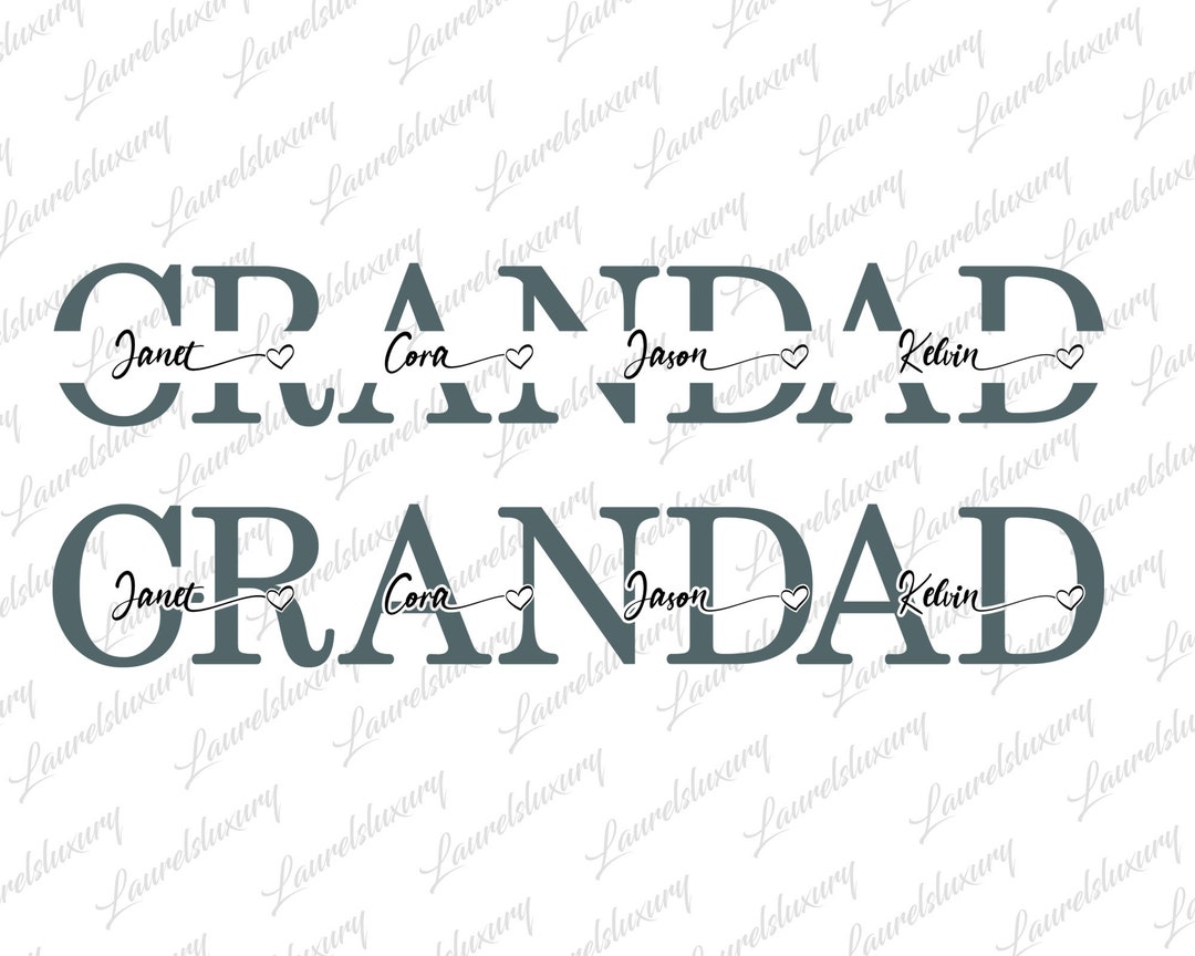 Grandad Svg, Father Svg, Father's Day Svg, Split Name Frame Svg ...