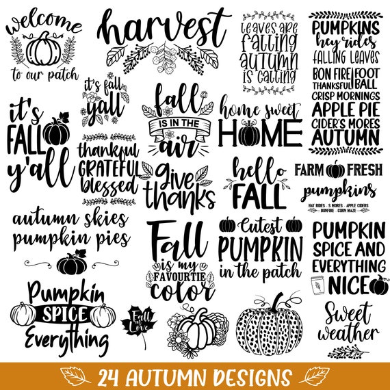 Fall Svg Hand Lettered Svg Fall Svg Bundle Autumn Svg | Etsy