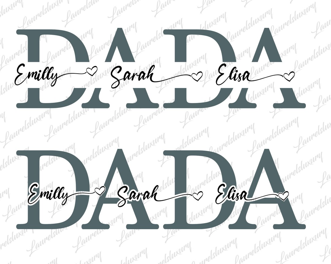 Dada Svg, Grandpa Svg, Father's Day Svg, Split Name Frame Svg, Granddad ...