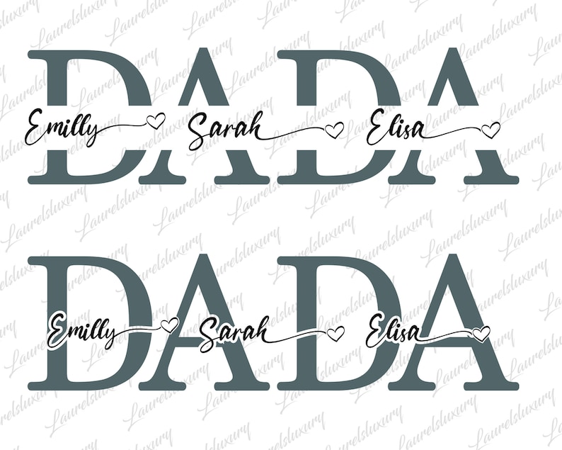 Dada Svg, Grandpa Svg, Father's Day Svg, Split Name Frame Svg, Granddad ...