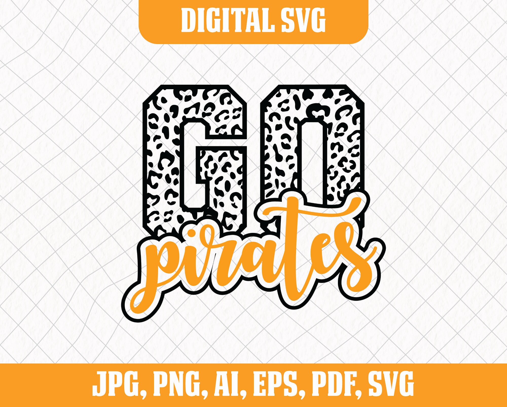 Go Pirates Svg Pirates Black Leopard Print Athletic SVG | Etsy