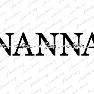 Nanna Svg, Mother Day Svg, Split Name Frame Svg, Grandma Svg ...