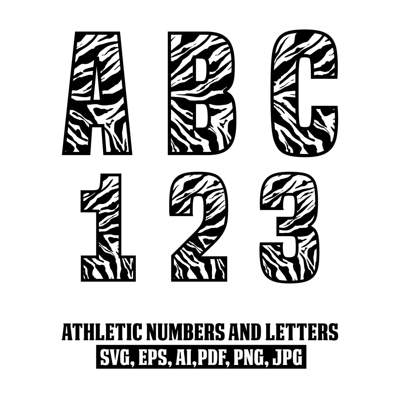 Zebra Font Svg Zebra Alphabet Svg Animal Fonts Svg | Etsy