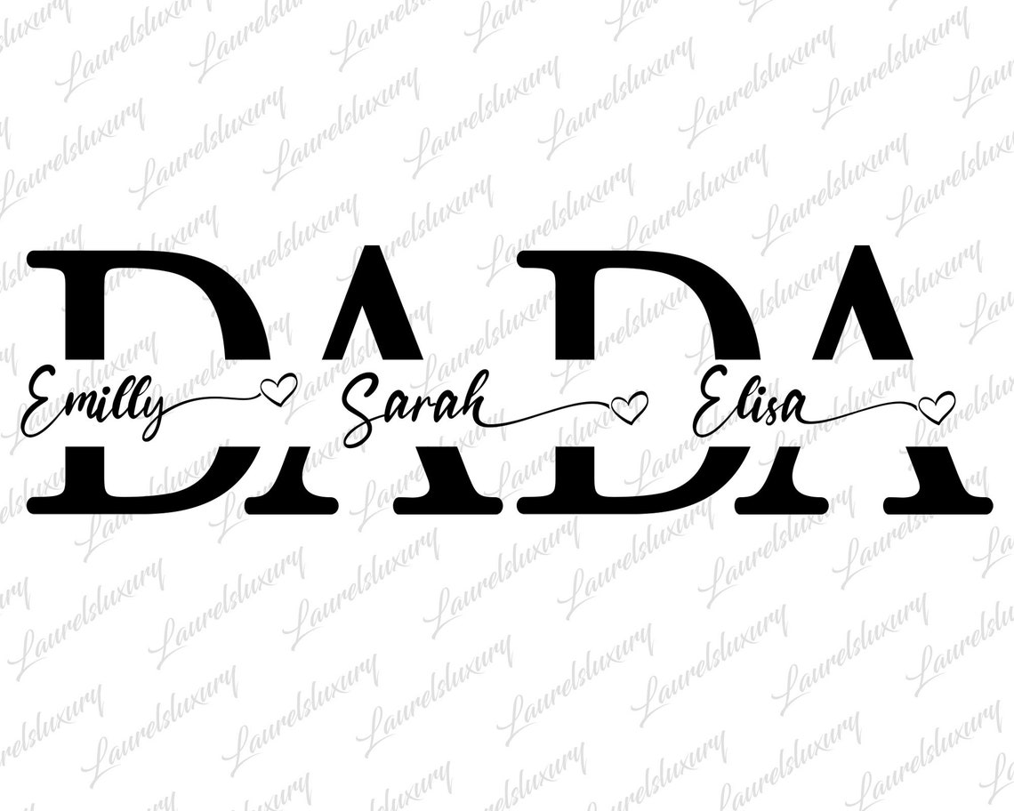 Dada Svg, Grandpa Svg, Father's Day Svg, Split Name Frame Svg, Granddad ...