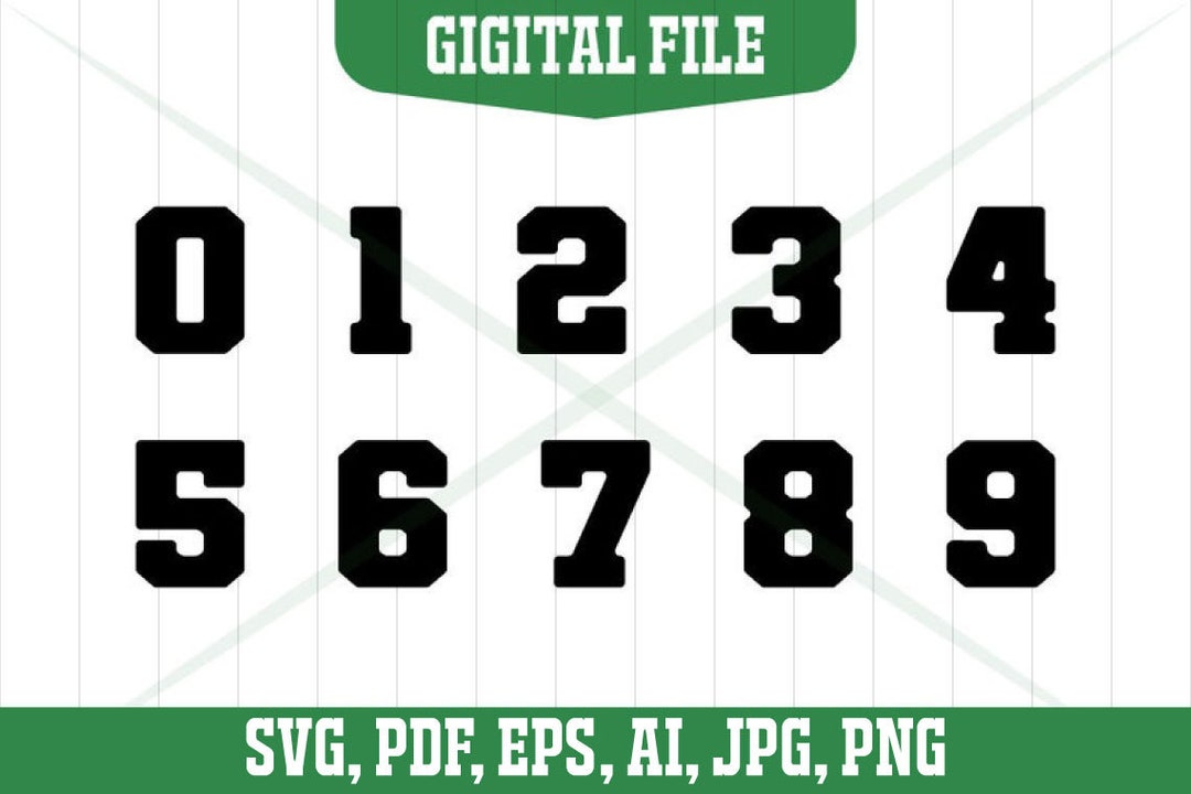 Numbers Svg File, Sports Numbers Svg, Digital Download, Numbers Svg ...