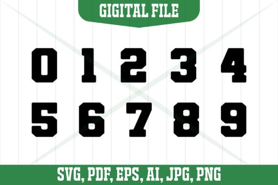 Numbers Svg File Sports Numbers Svg Digital Download - Etsy