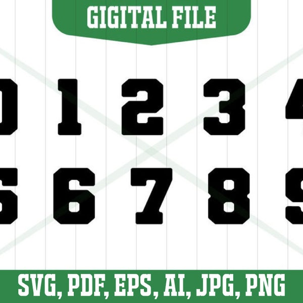 Sports Numbers Svg - Etsy