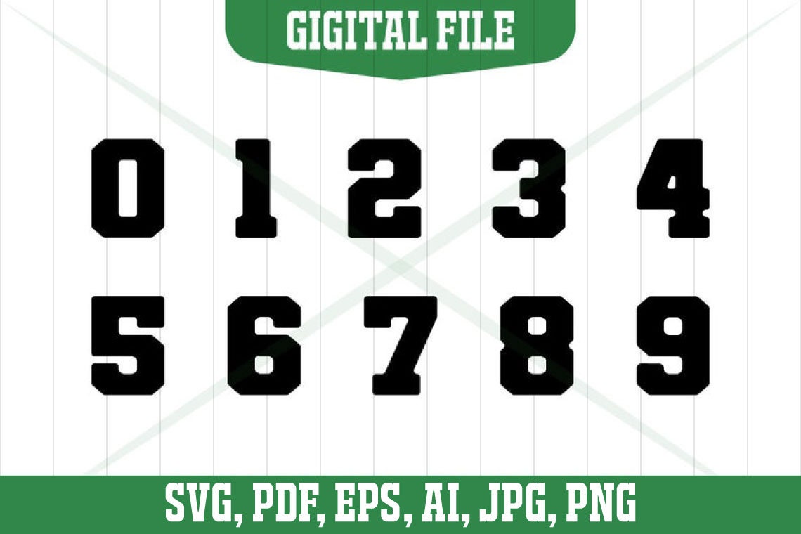 Numbers Svg File Sports Numbers Svg Digital Download - Etsy