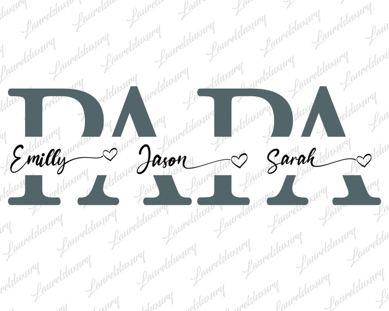 Papa Svg, Father's Day Svg, Split Name Frame Svg, Father Svg ...